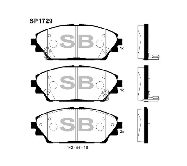 Колодки тормозные Sangsin Brake SP1729 Передние - купить по низким ...