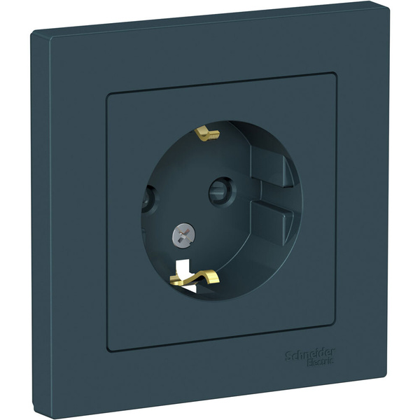 Розетка Systeme Electric AtlasDesign с заземлением и защитными шторками ...