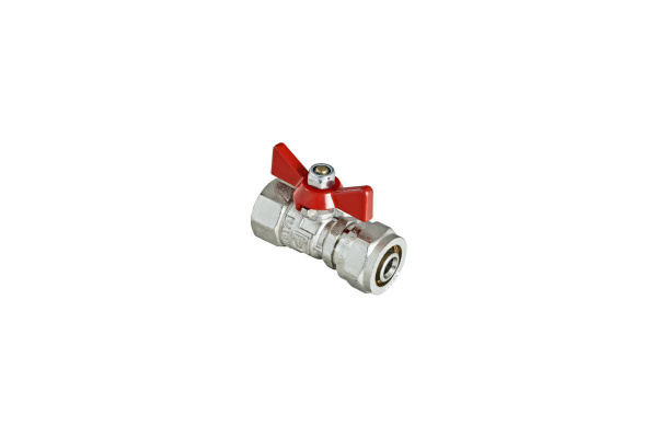 Кран шаровый VALTEC BASE под обжим, рукоятка бабочка 16х1/2 внутренняя ...