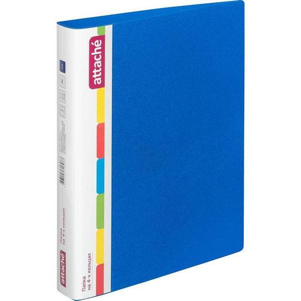 Папка на 4-х кольцах Attache для документов, тетрадей, пластик, A4, толщина 0.7 мм - купить с ...