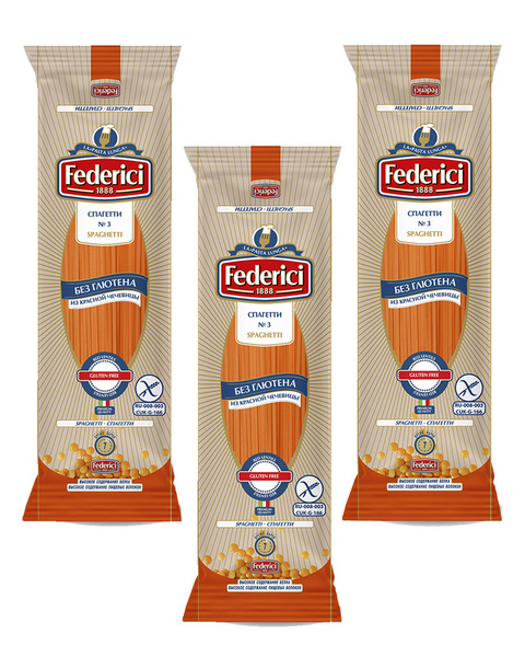Макаронные изделия Federici Спагетти из Красной Чечевицы Без глютена 250 гр - 3шт - купить с ...