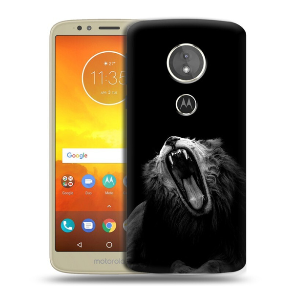 Дизайнерский силиконовый чехол для Motorola Moto E5 Зевающий лев ...