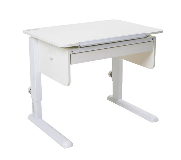 Парта растущая Юниор с выдвижными ящиком (столешница белая, боковины ...