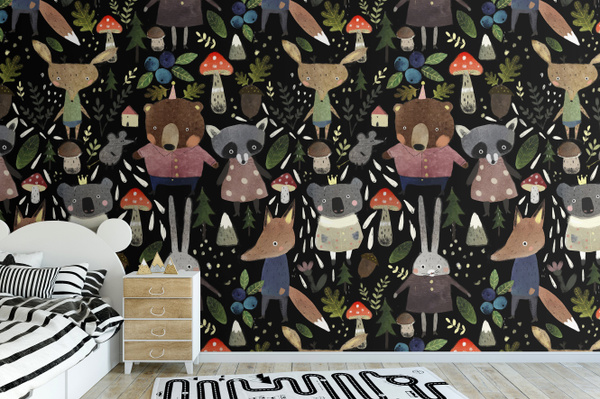 Обои флизелиновые Зверята Fun House Store виниловые на флизелине моющиеся 1м 3 м купить по