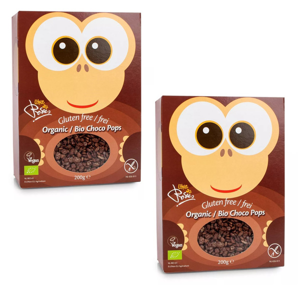 Хлопья Little Rosies Monkey Choco Pops Rice Crispy Gluten-Free Organic ...