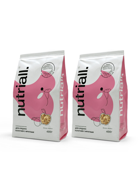 Корм для средних попугаев Nutriall с фруктами 2 упаковки по 400 гр. - купить с доставкой по ...