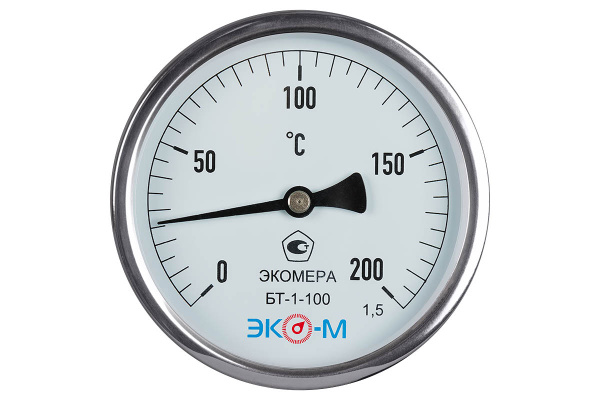 Термометр биметаллический БТ-1-100, 0-200С L-60 Экомера - купить с ...
