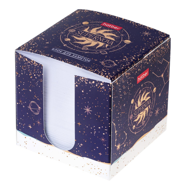 Блок для заметок 9х9х9см Hatber- SuperNova- Белый в картонном боксе купить на OZON по низкой ...