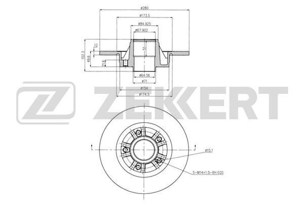Диск тормозной ZEKKERT BS-6072 - купить по низкой цене в интернет ...