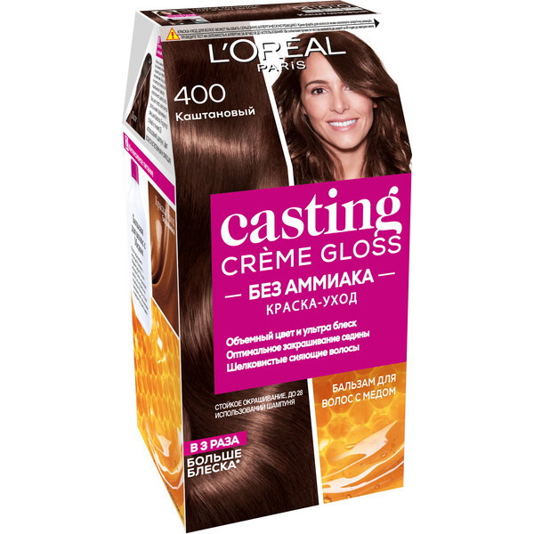 L'Oreal Paris Краска для волос Casting Creme Gloss 400 Каштан 254 мл ...