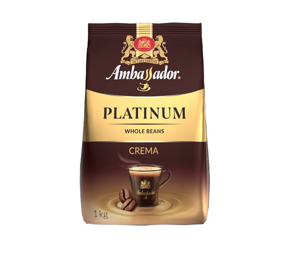 Кофе Ambassador Platinum Crema в зернах, 1 КГ купить на OZON по низкой ...