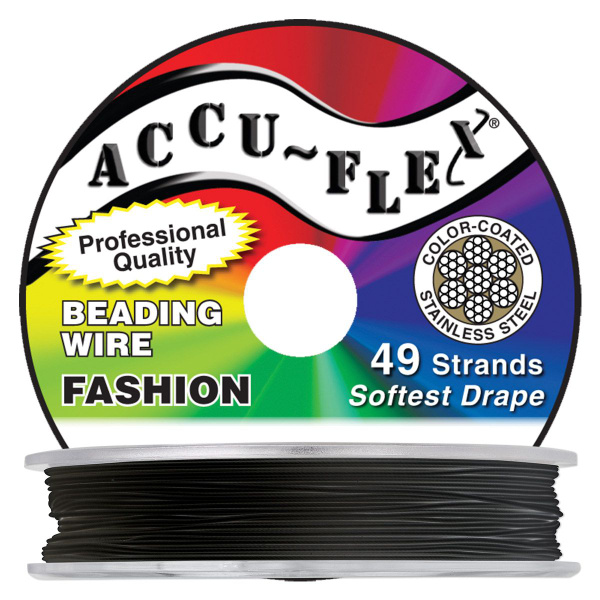 Тросик ювелирный Accu-Flex 49 струн, 0.61мм (0.024in), черный, катушка ...