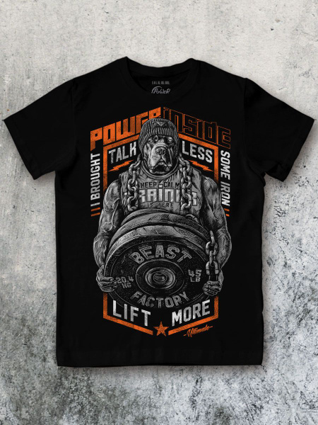 Футболка Мужской Power Inside черный, размер 46 Кулирная гладь ...