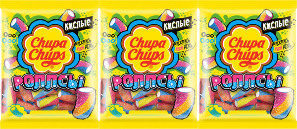 Мармелад Chupa Chups Роллсы жевательный, комплект: 3 упаковки по 70 г ...