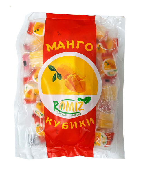 Конфеты из манго 500 гр/ Жевательные конфеты из манго/Мармелад кубики ...