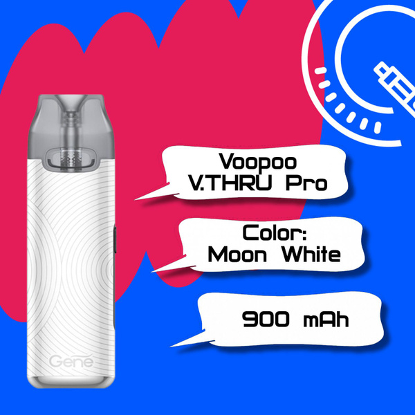 Набор Voopoo V.Thru Pro Pod Kit, 900 мАч, 25 Вт, Moon White, 1 шт., без ...