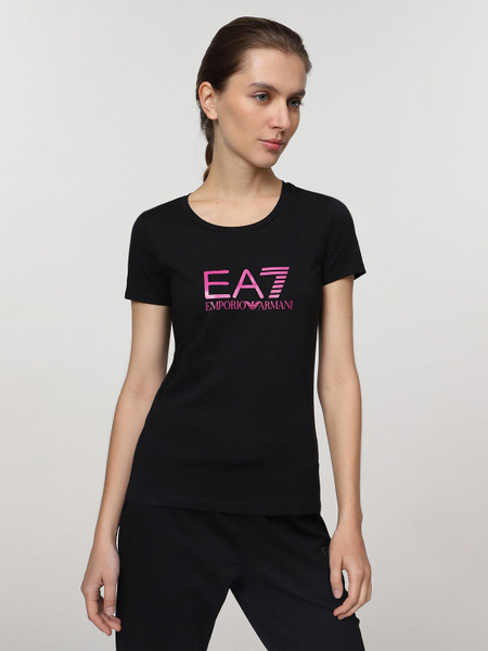 Футболка EA7, размер 48, 46, цвет черный, 95% хлопок 5% эластан - купить по выгодной цене в ...