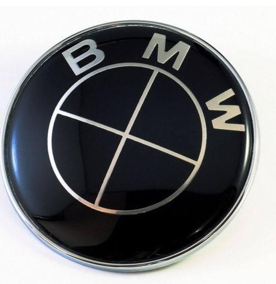 Эмблема Шильдик BMW БМВ на капот цвет черный с хромом - купить по ...