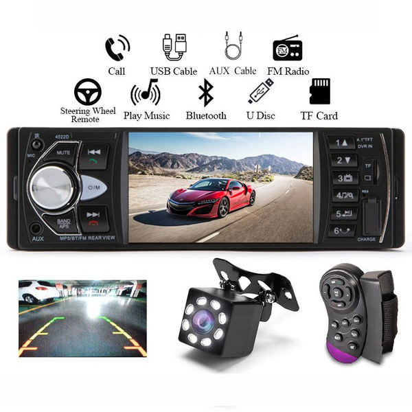 Автомагнитола с камерой ,12V 4.1 ",bluetooth/USB/TF Card/AUX,1DIN с ...