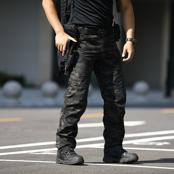 Брюки Мужской черно-серый Softshell, Поликоттон, размер 50 Молния На любой сезон Карманы, рост ...