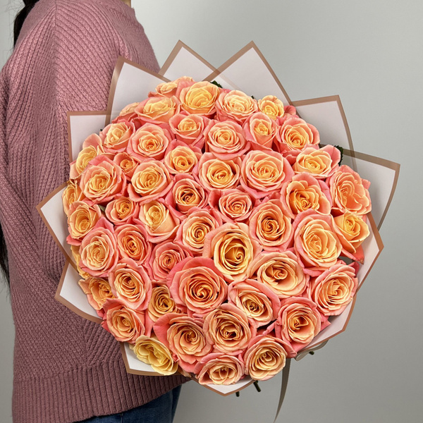 Роза ALMOND ROSES, цвет оранжевый, 51 шт купить по выгодной цене в ...