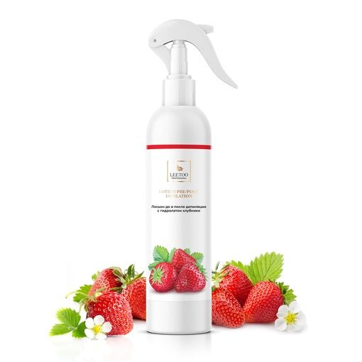 Лосьон до и после депиляции "LEETOO" с гидролатом клубники 400 мл ...