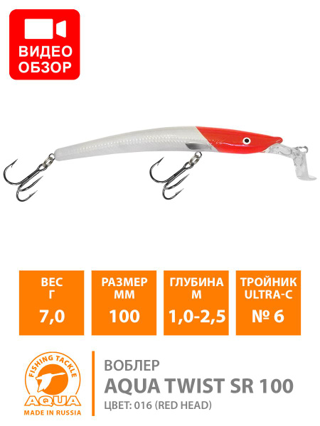 Воблер Минноу (Minnow) Aqua плавающий AQUA TWIST SR. Рыболовная приманка минноу для троллинга ...