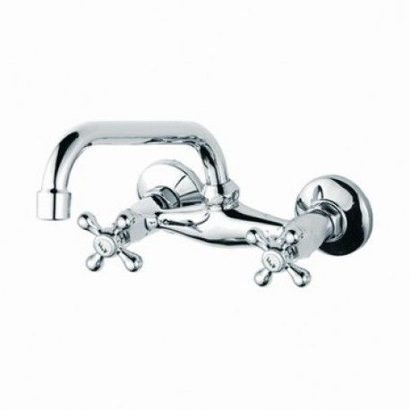 Смеситель Accoona кухня пристенный высокий 18,8 см крест Силумин ...