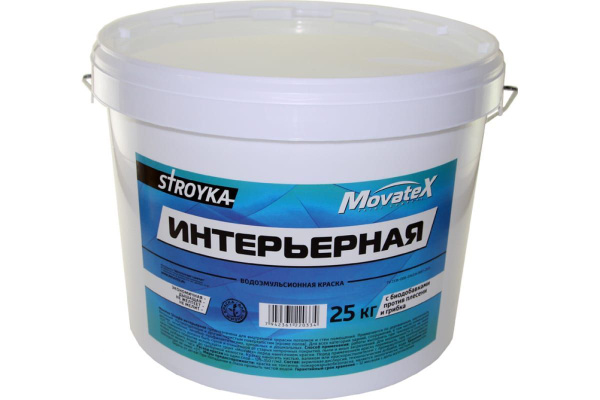 Movatex Краска водоэмульсионная Stroyka интерьерная 25 кг Т31716 купить ...