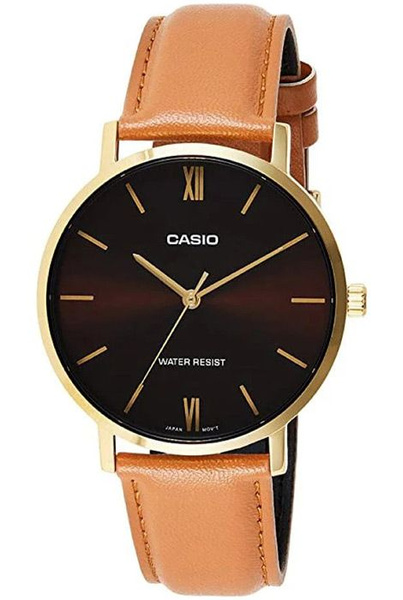 Кварцевые мужские наручные часы Casio Collection Mtp Vt01gl 5b на кожаном ремешке купить с