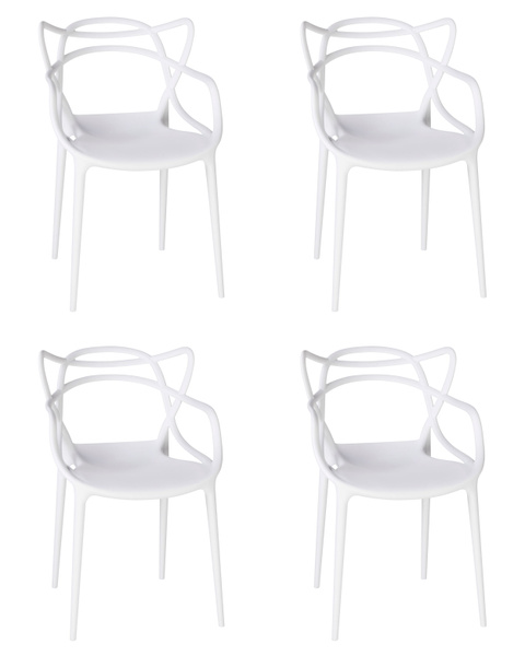 Набор 4 шт. Стул обеденный DOBRIN MASTERS, LMZL-PP601, белый (W-02 ...