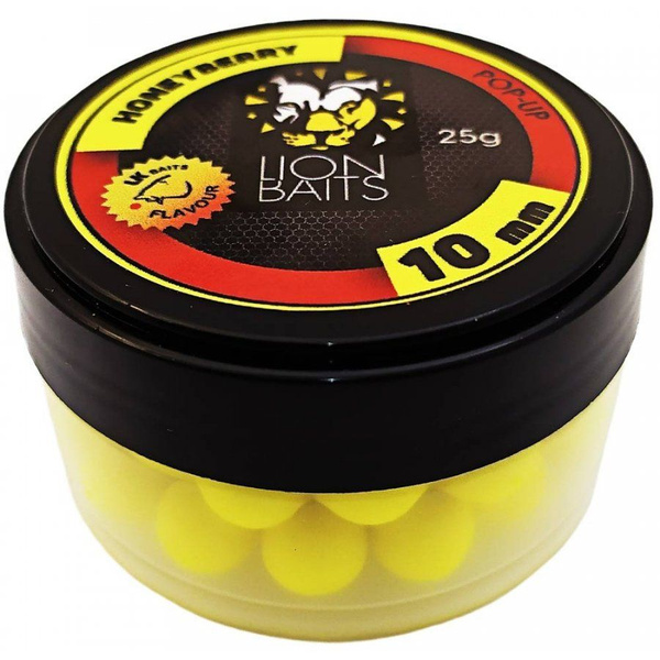 Бойлы плавающие Pop-Up LION BAITS HONEYBERRY Мед и земляника 10мм 25гр ...