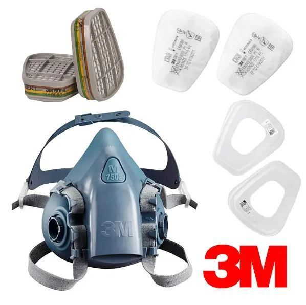 Комплект 3M 7502 для дезинфекции и дезинсекции ( Полумаска 3М 7502 ...