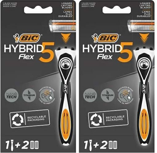 Бритвенный станок BIC Flex 5 Hybrid с пятью лезвиями мужской плавающая ...