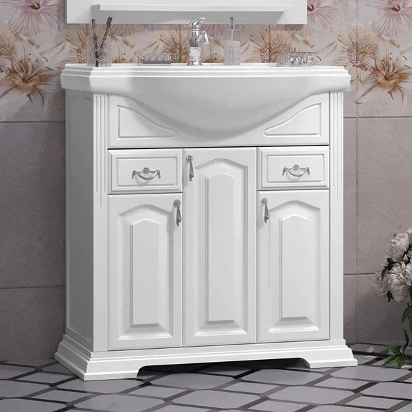 Тумба с раковиной Opadiris Риспекто 80 напольная, 82, 2 см, ретро, из МДФ, из фаянса, классика с ...