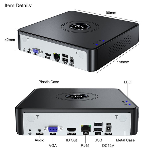 Видеорегистратор IP XmEye H.265 Max 4K 9 каналов, H.265, распознавание ...