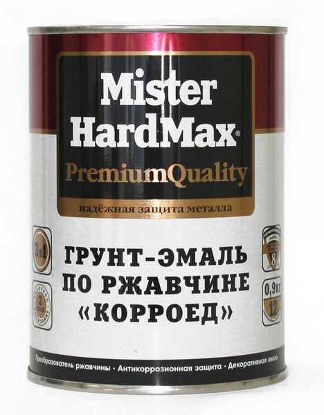 Грунт-эмаль MISTER HARDMAX корроед Гладкая, Алкидная, Полуматовое покрытие, темно-коричневый ...