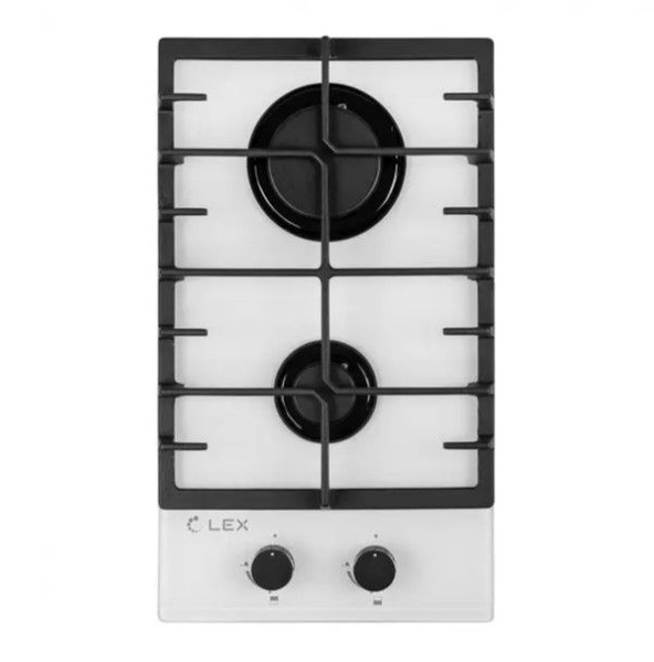 Варочная панель газовая Lex GVG 321 WH, 30 см, 2 конфорки ...