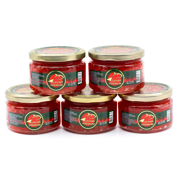 Икра красная Горбуша PREMIUM 220г *5 штук "CAVIAR PREMIUM" зернистая ...