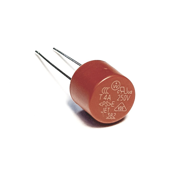 Предохранитель FUSE 382 цилиндрический 4А 250В замедленный, c выводами ...