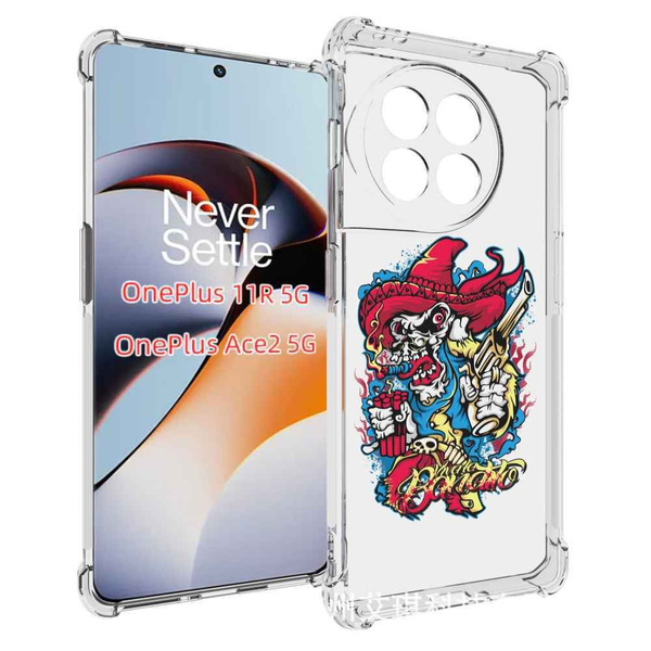 Чехол-бампер MyPads для OnePlus 11R с рисунком нарисованный скелет с ...