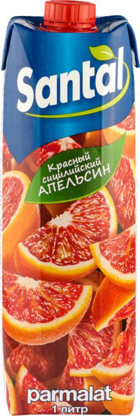 Напиток сокосодержащий Santal Красный сицилийский апельсин, 1 л ...