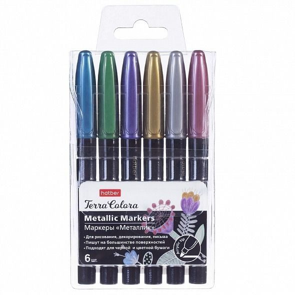 Маркеры для творчества и хобби Hatber Terra Colora Metallic 6 цветов 1,2 мм - купить с доставкой ...