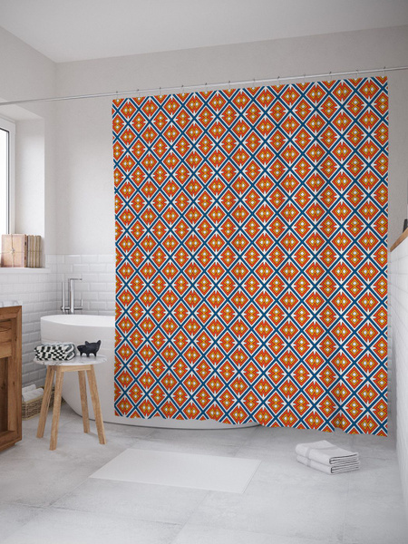 Штора для ванной 200x180 см JoyArty ширма плотные ширина 180 высота 200 для бани санузлов дома ...