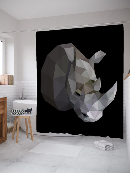 Штора для ванной 200x180 см JoyArty ширма плотные ширина 180 высота 200 для бани санузлов дома ...