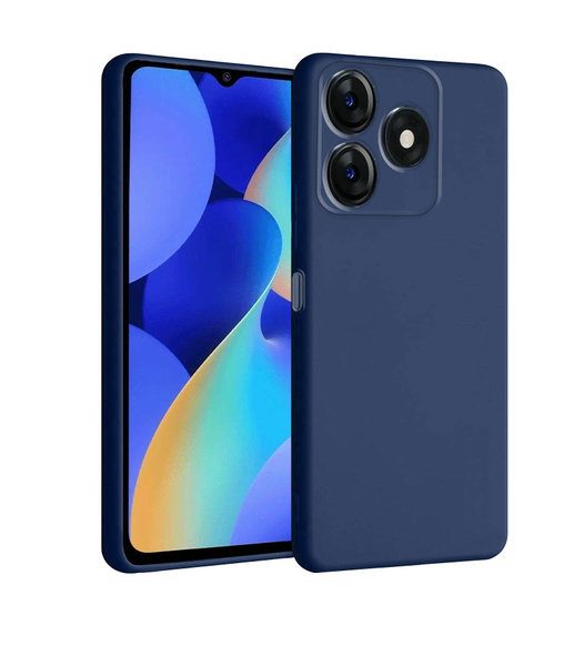 Силиконовый чехол для Tecno Spark 10c ТЕХНО Спарк 10С Soft Touch с подкладкой из микрофибры