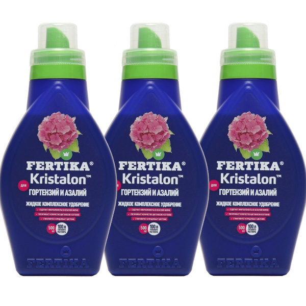 Удобрение Fertika Kristalon для гортензий и азалий, 3 шт по 500 мл ...