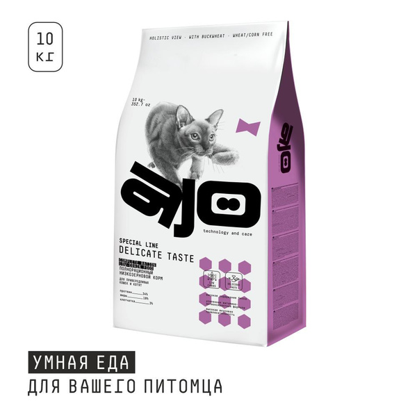 AJO Cat Delicate Taste Сухой полнорационный корм для привередливых ...