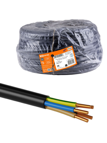 Кабель ВВГнг(А)-LSLTx 5х1,5 ок(N, PE)-0,66 ГОСТ (100м) TDM купить на OZON по низкой цене (862221108)