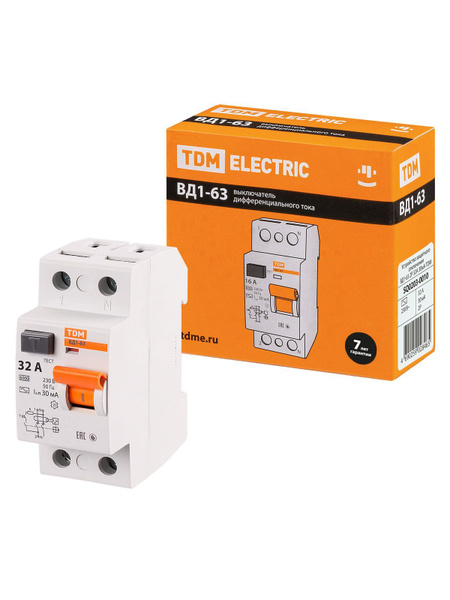 TDM Electric УЗО 2P 32А 30мА - купить с доставкой по выгодным ценам в ...